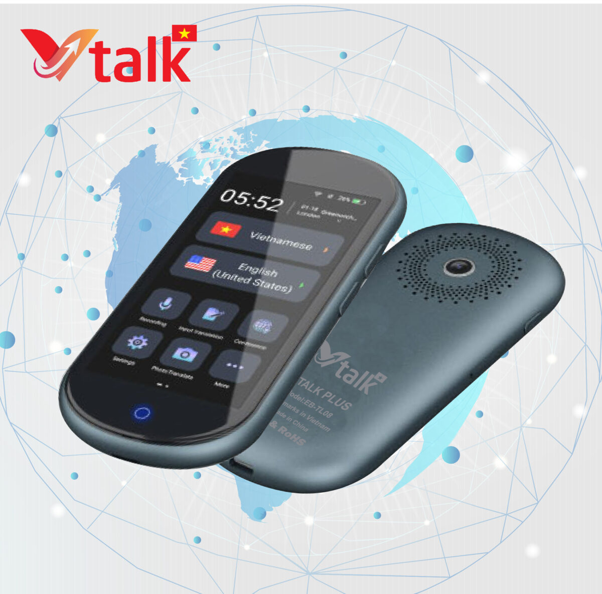 Máy Phiên Dịch VTalk Plus+ 2024 - Bản Nâng Cấp Ram 2GB - 16GB – Mang ...